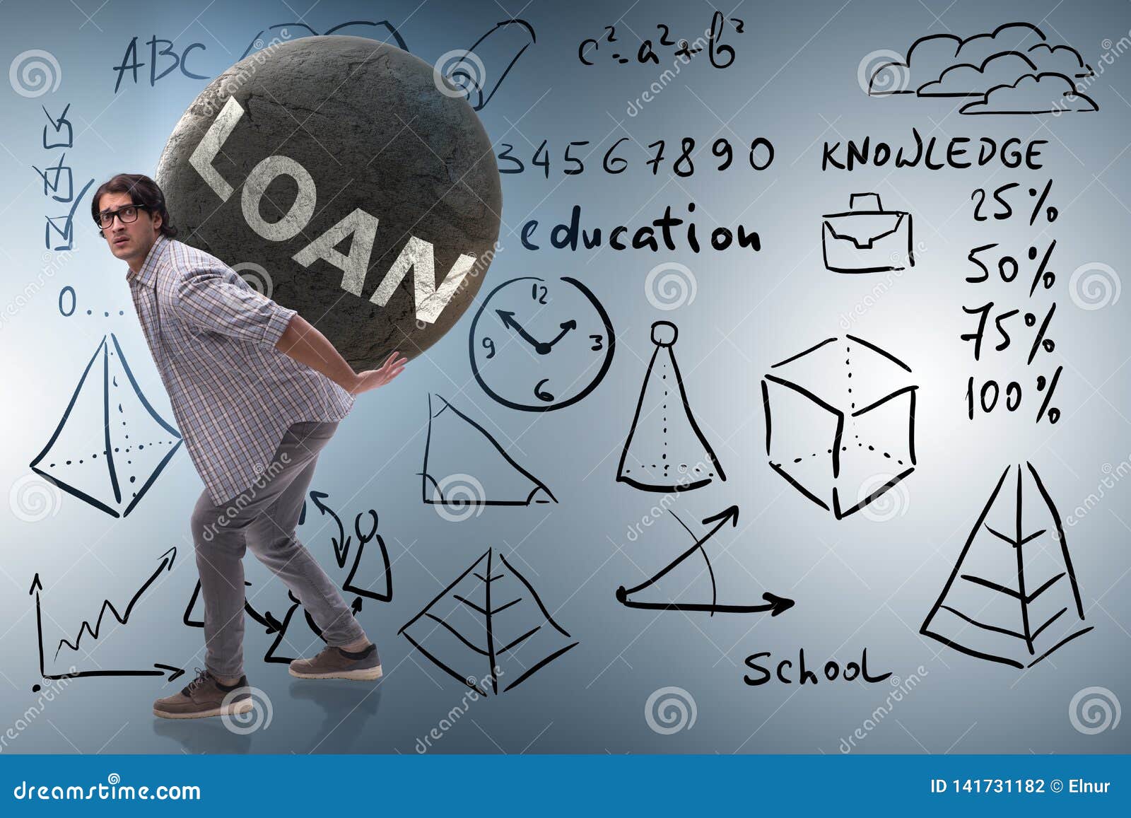 The Concept of Student Loan and Expensive Education Stock Photo - Image ...