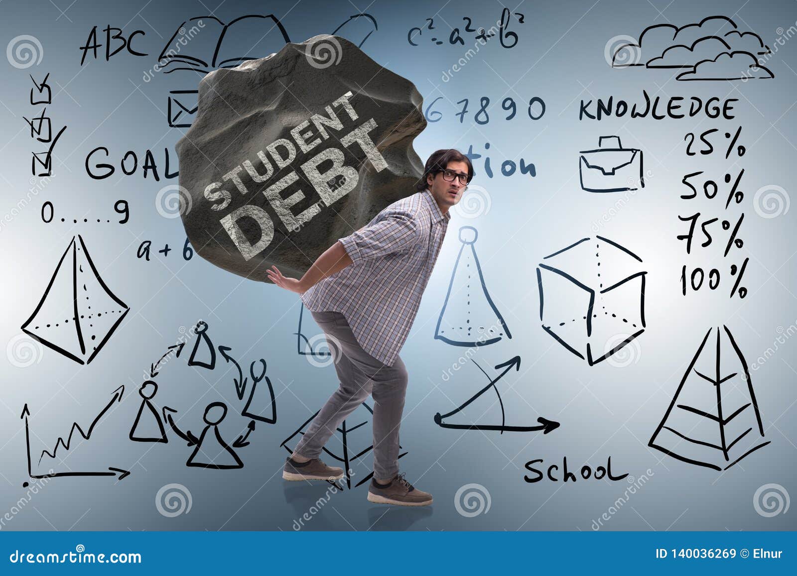 The Concept of Student Loan and Expensive Education Stock Illustration ...