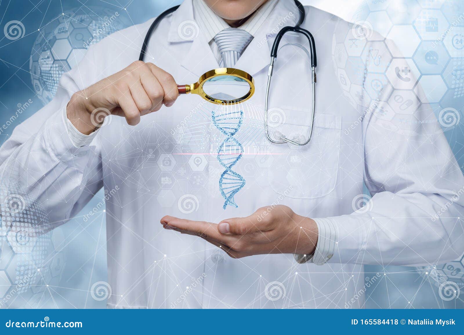 The Concept of the Study and a DNA Scan of the Patient Stock Photo ...