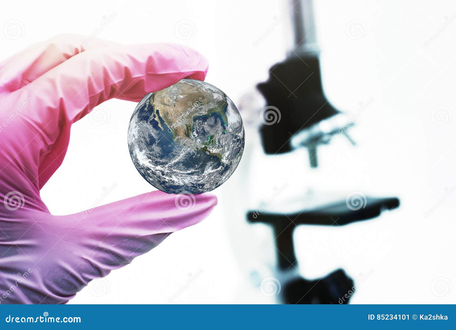 Concept Study of the Planet on the Background of the Microscope ...