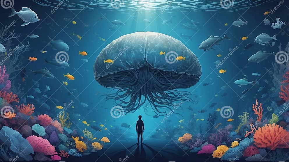 Concept of the Subconscious Mind Represented As a Deep Ocean with ...