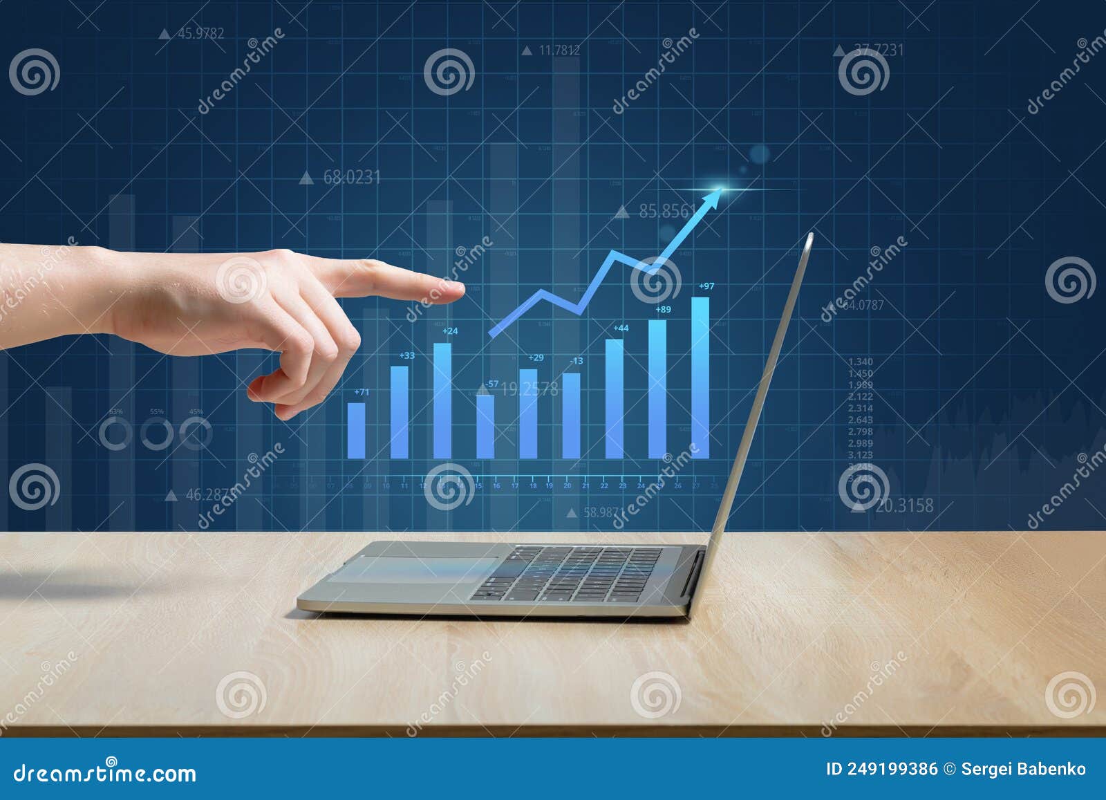 The Concept of Success and Growth of Internet Business. Graph with ...