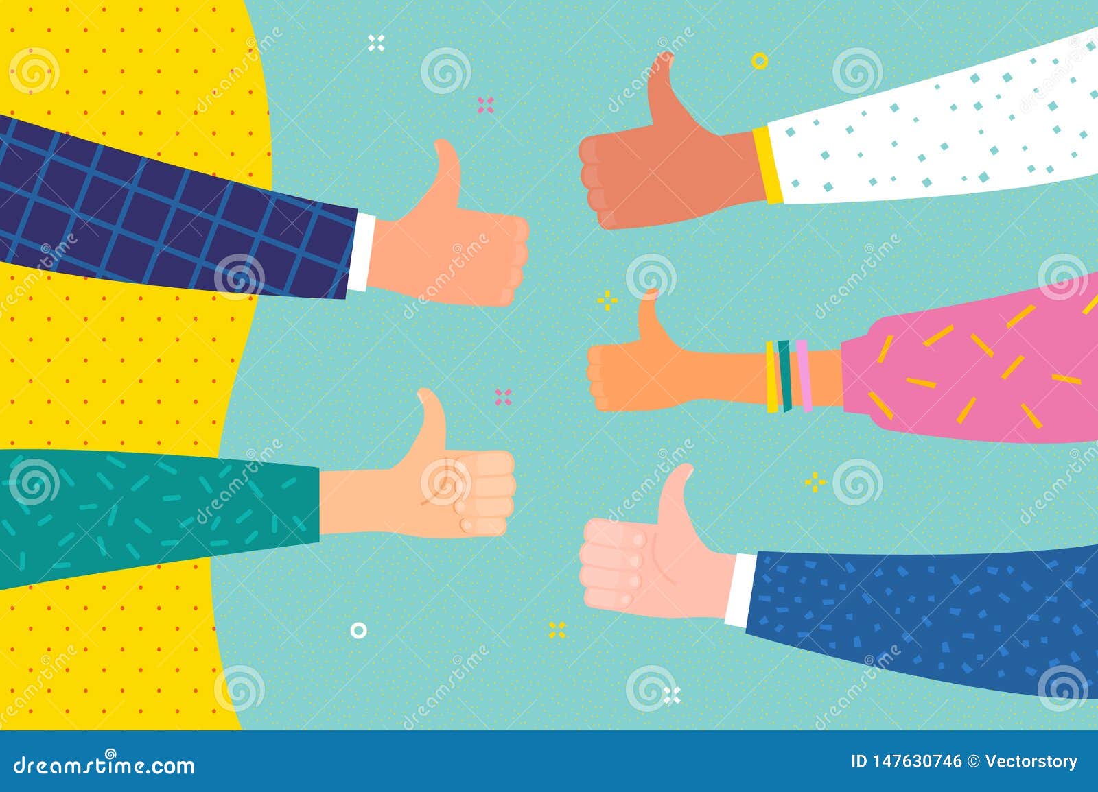 Public Approval People Person Vector Illustration Concept. Hand Accept ...