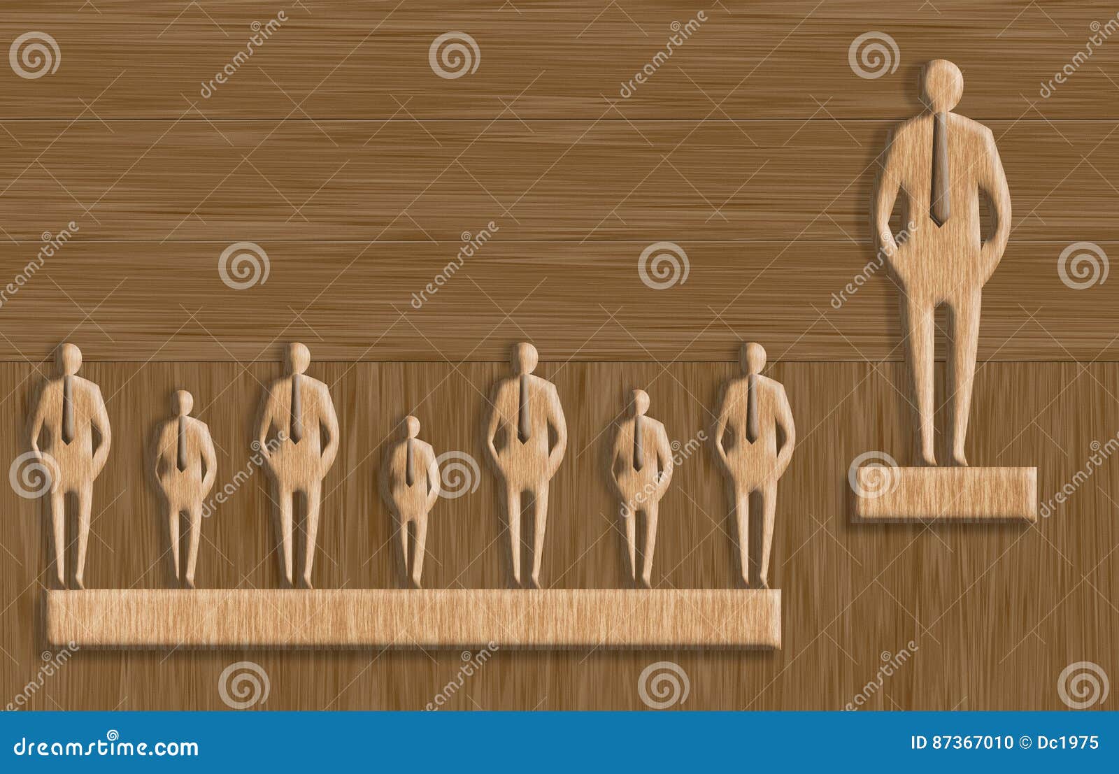 Concept of Successful Leader in Wood Texture Stock Illustration ...