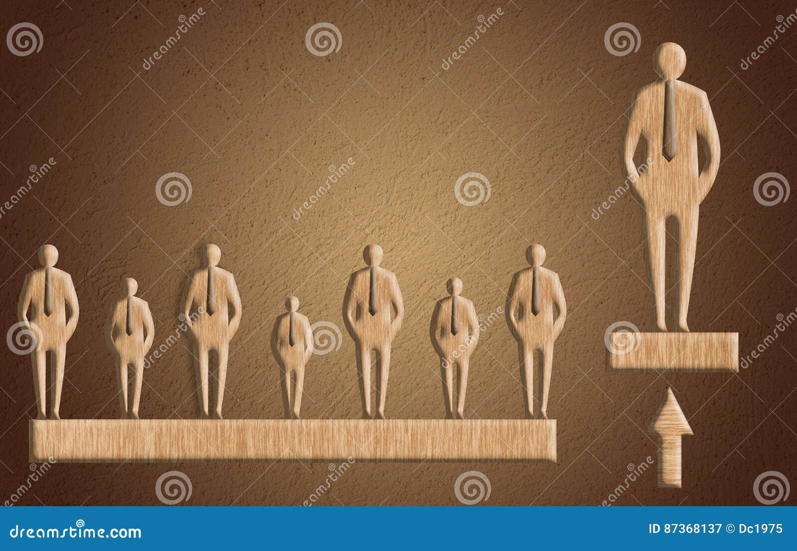 Concept of Successful Leader in Wood Texture Stock Illustration ...