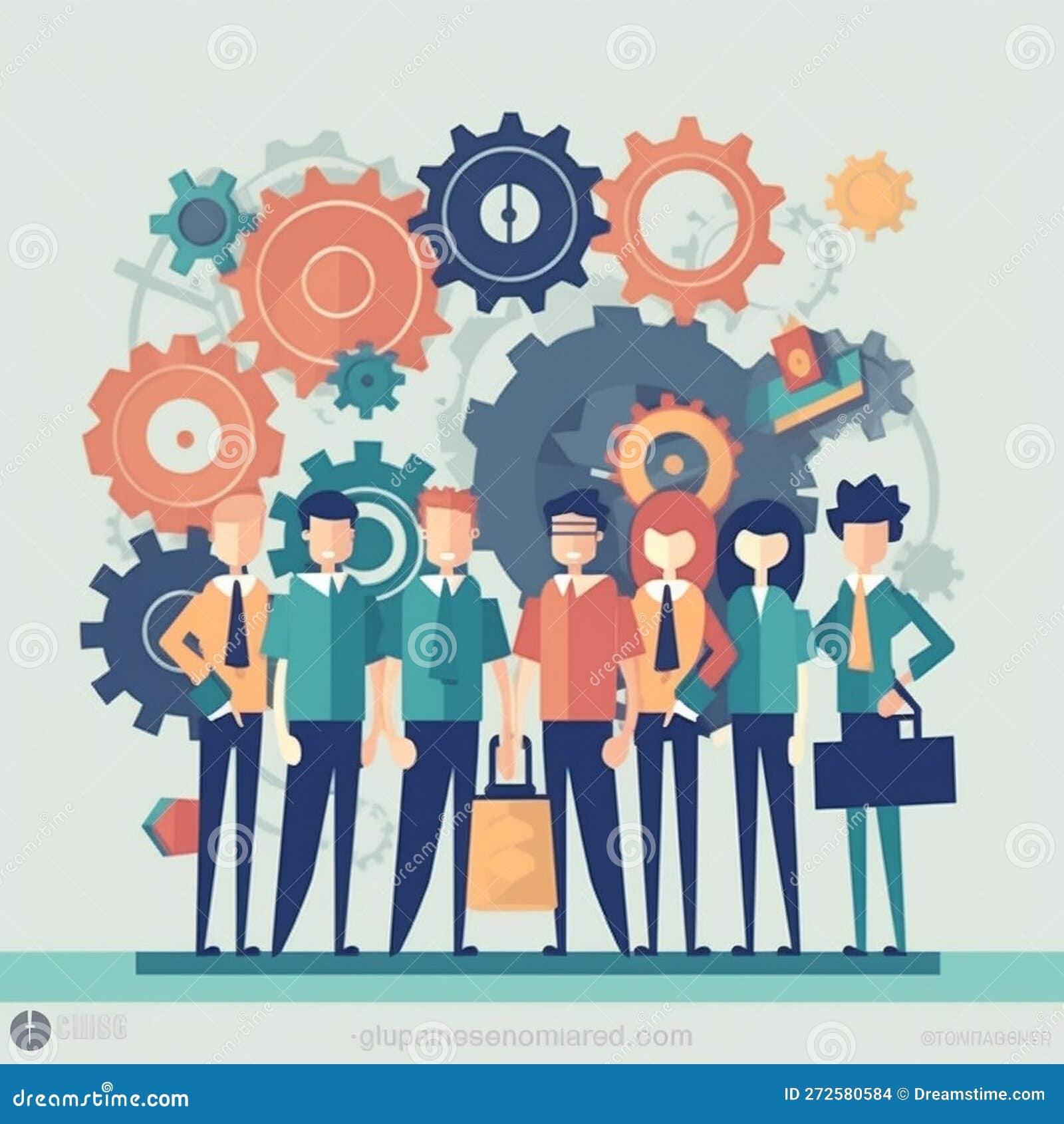 The Concept of Successful Teamwork Stock Illustration - Illustration of ...