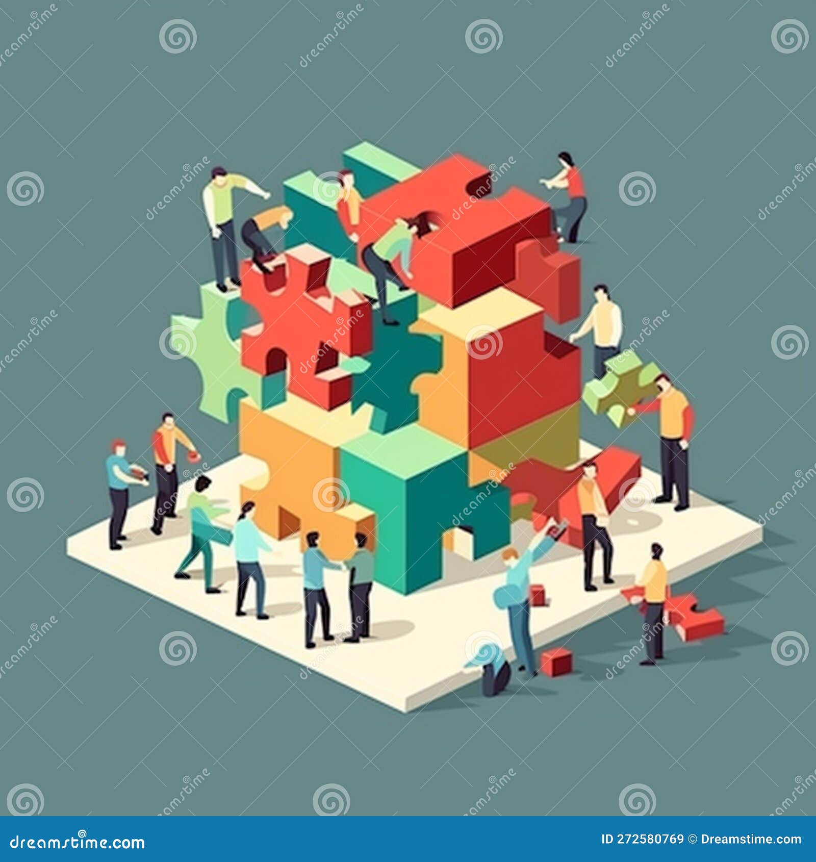 The Concept of Successful Teamwork Stock Illustration - Illustration of ...