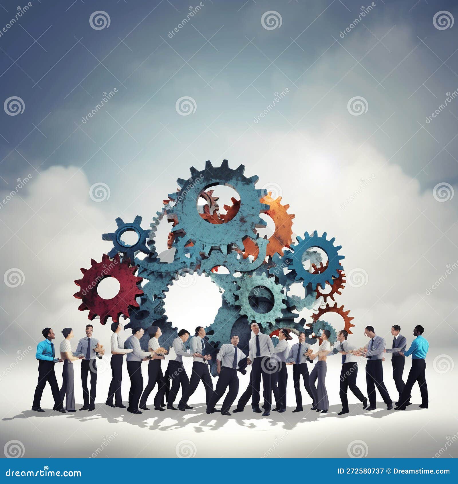 The Concept of Successful Teamwork Stock Illustration - Illustration of ...