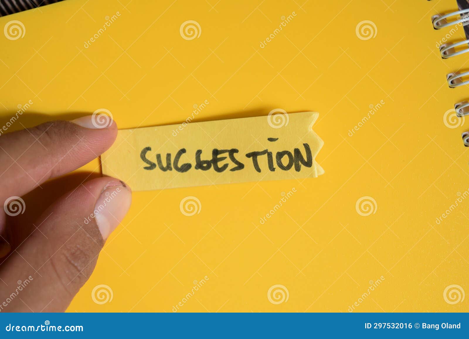Concept of Suggestion Write on Sticky Notes on Wooden Table Stock Photo ...