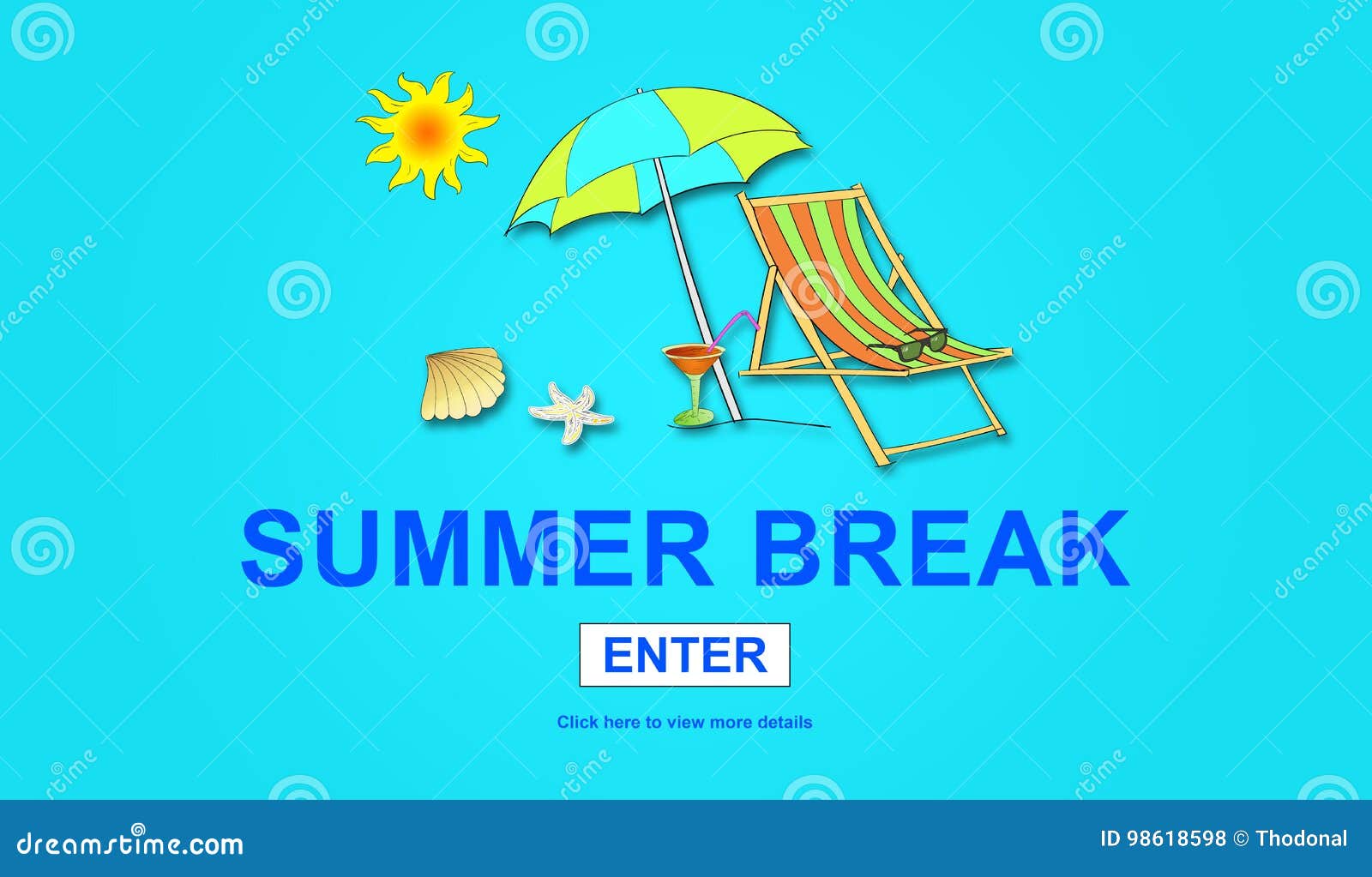 Concept of summer break stock illustration. Illustration of vacation ...