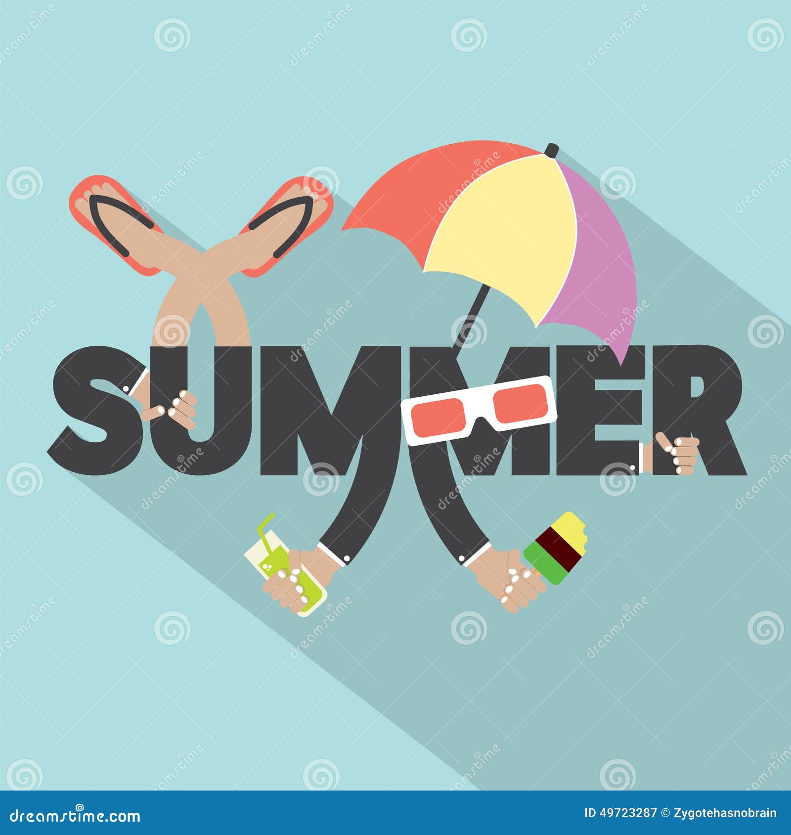Concept of Summer Typography Design Stock Vector - Illustration of ...