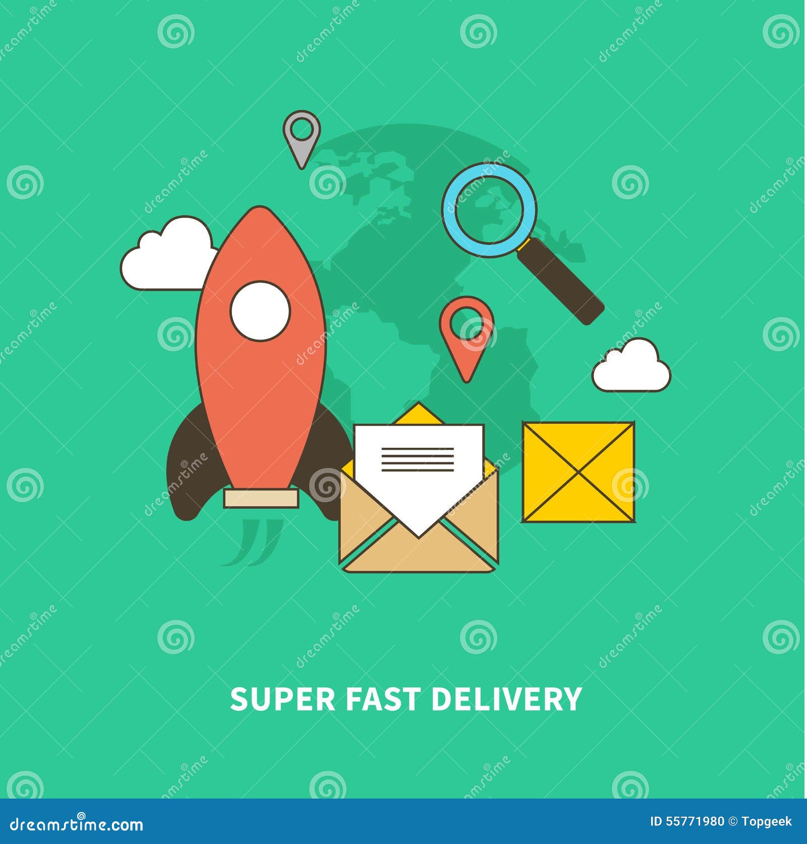 Concept of Super Fast Delivery Stock Vector - Illustration of parcel ...