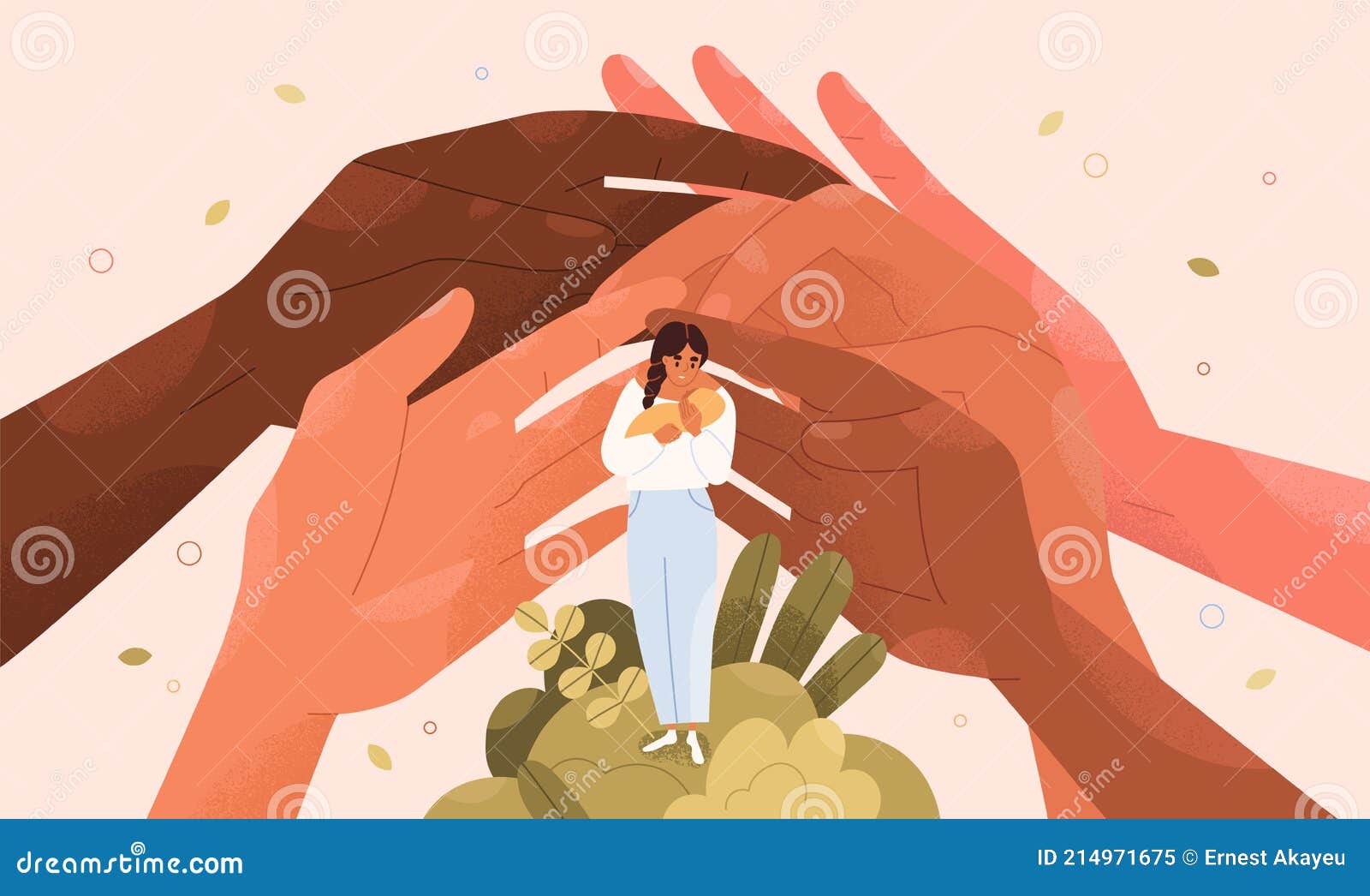 Young Man Help Old Woman Using A Walking Frame Vector Illustration