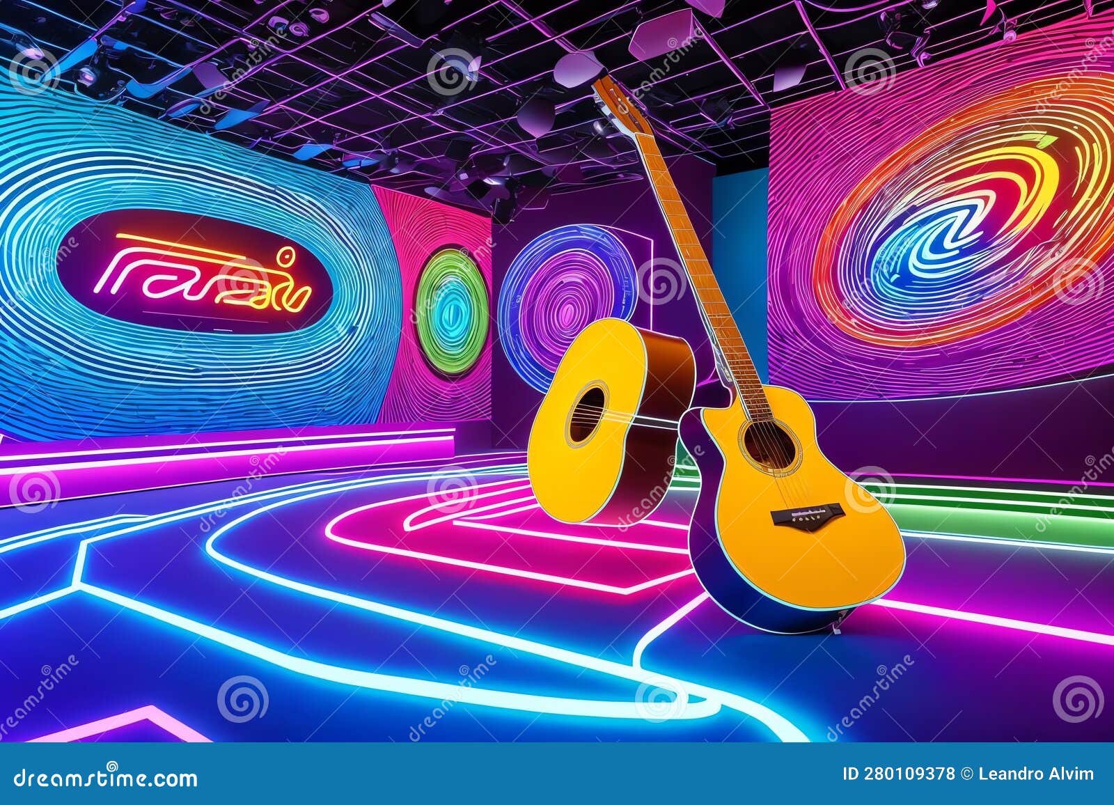 Surrealistic Musical Instruments.AI Generated Stock Illustration ...