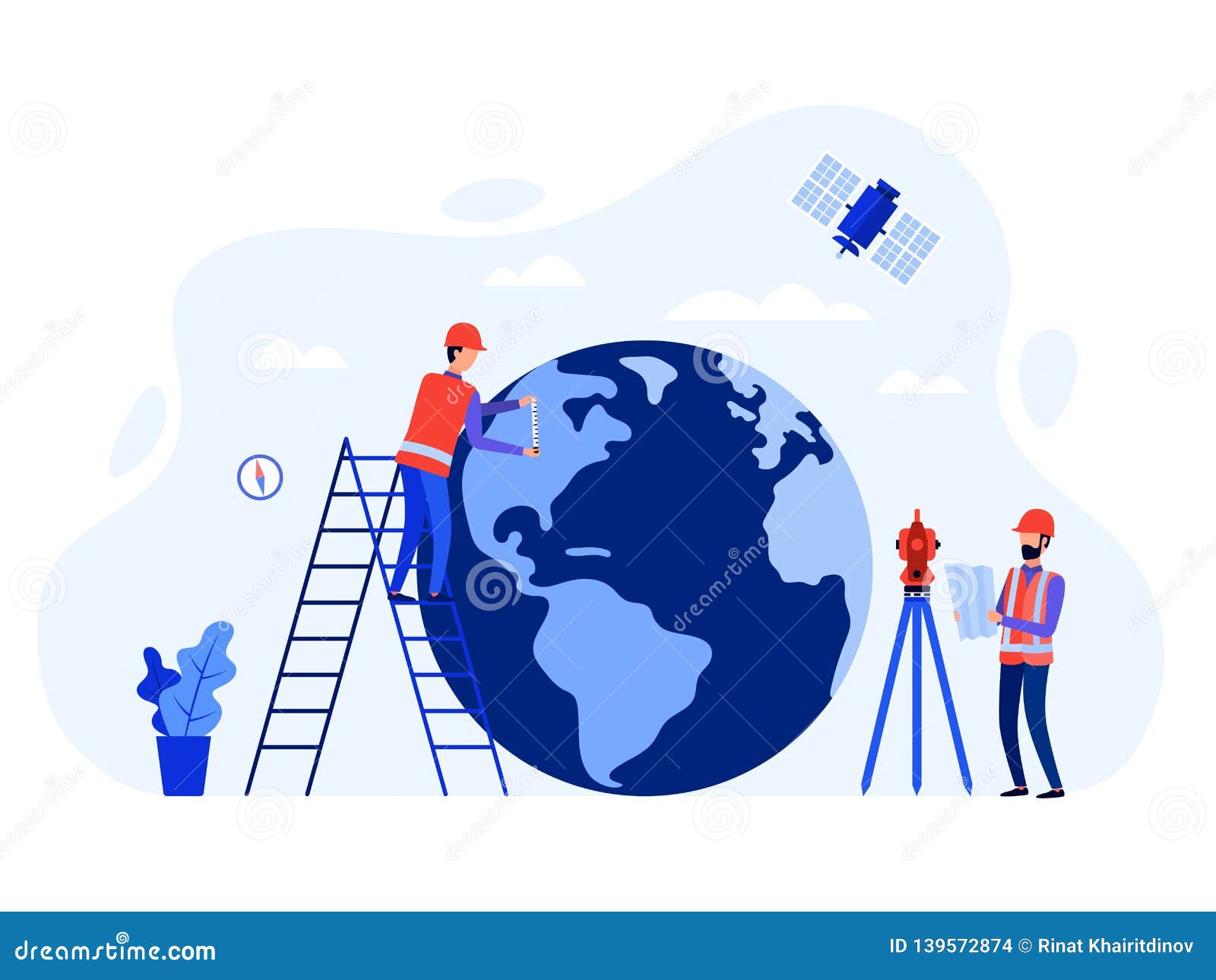 Concept Surveyors, Geodesists and Land Engineers Using the Total ...