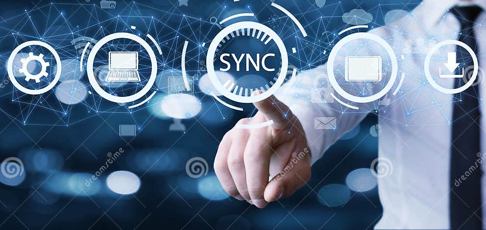Concept of Sync. Internet stock image. Image of internet - 260890147