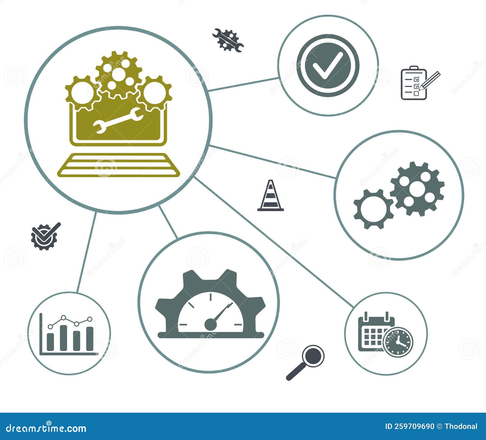 Concept of System Maintenance Stock Illustration - Illustration of data ...