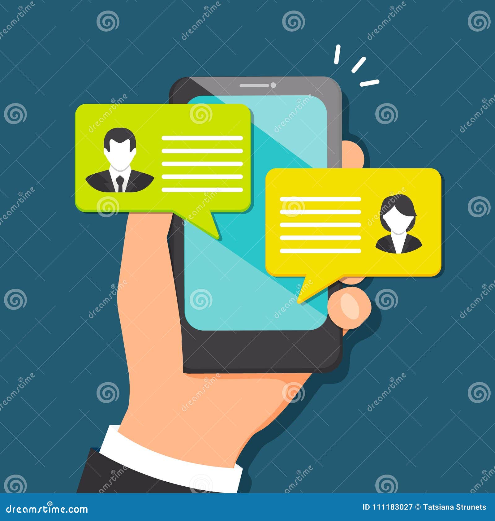 Concept of Talking through the Messenger. Stock Vector - Illustration ...