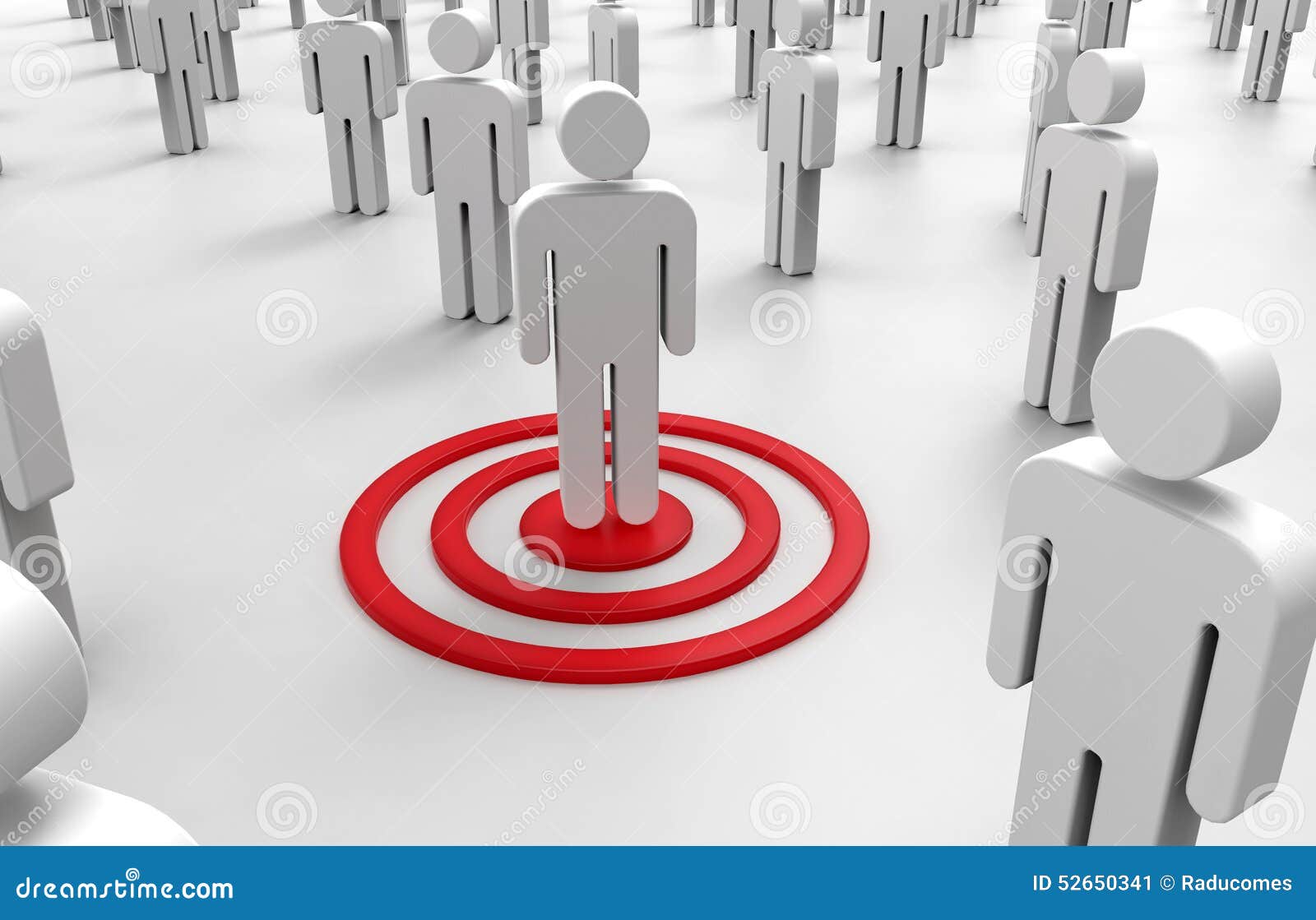 Concept - Target in a Crowd Stock Illustration - Illustration of market ...