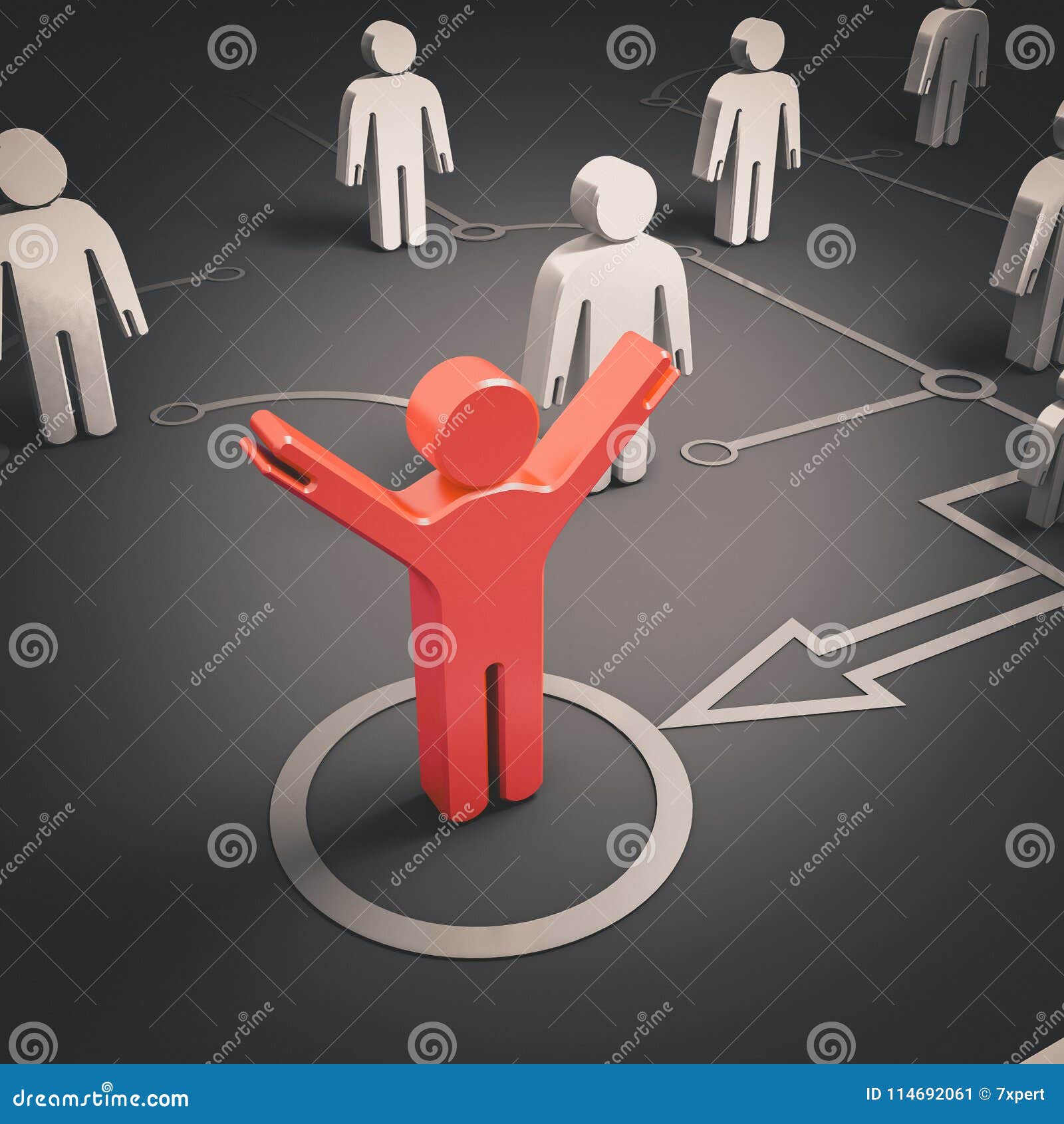 Concept Target Leader 3d Rendering Stock Illustration - Illustration of ...