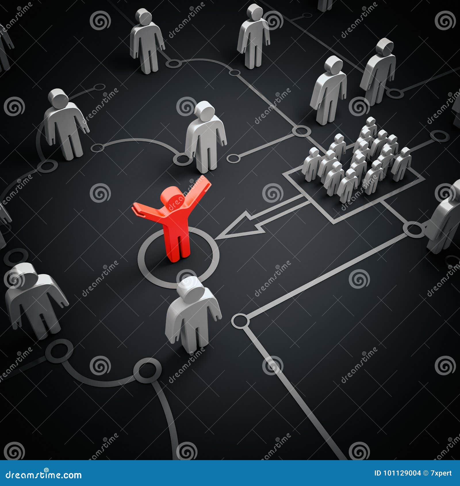 Concept Target Leader People 3d Rendering Stock Illustration ...