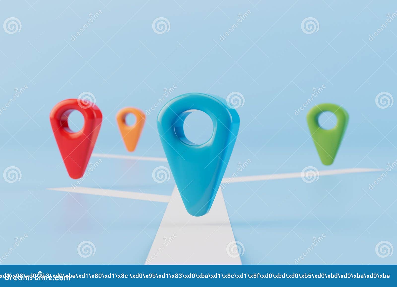 The Concept of Targeted Delivery. Multi-colored Pins of GPS Points on ...
