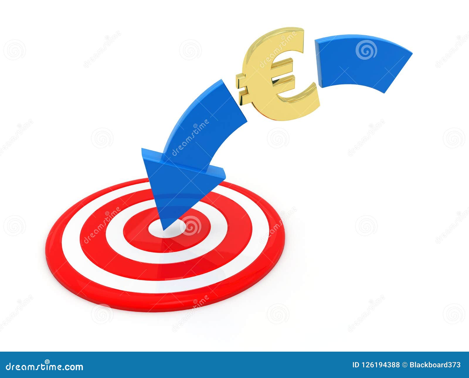 Concept of Targeting Euro Market, 3d Rendering Stock Illustration ...
