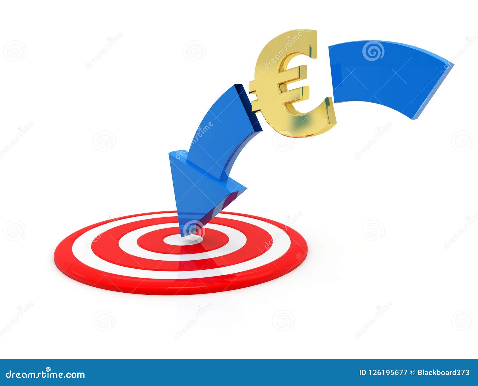 Concept of Targeting Euro Market, 3d Rendering Stock Illustration ...