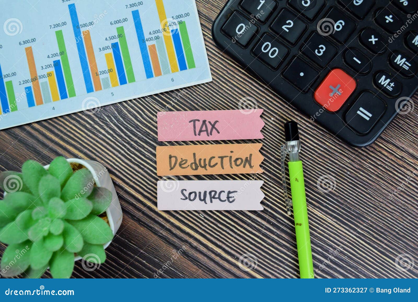 Concept of Tax Deduction Source Write on Sticky Notes Isolated on ...