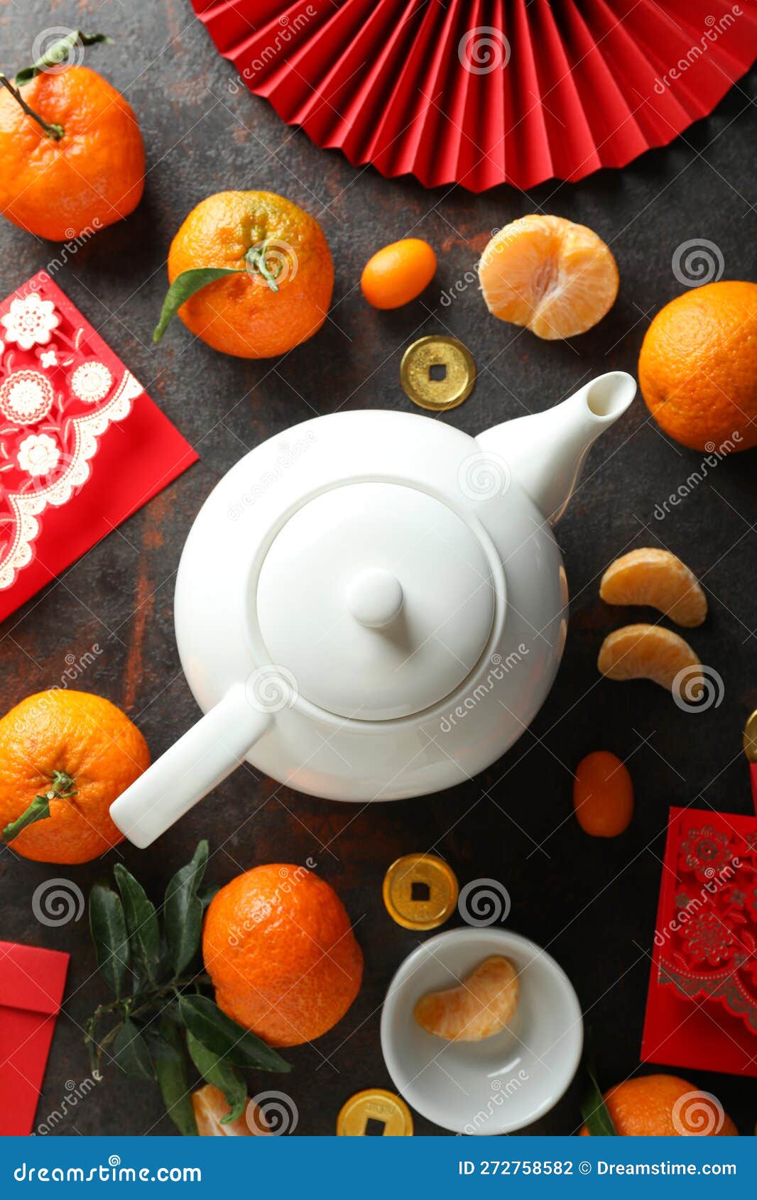 Concept of Tea, Asian Tea, Top View Stock Photo - Image of asian, flat ...