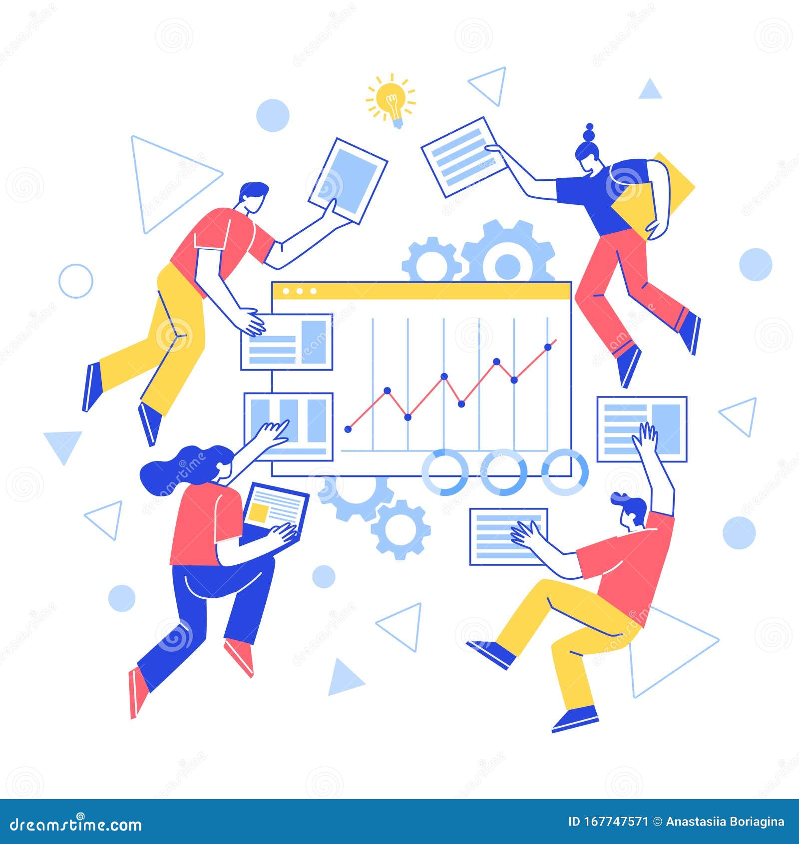 The Concept of Team Building. Teamwork. Vector Characters Work Together ...