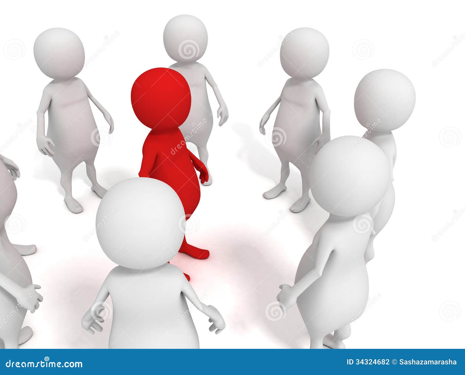 Concept Team Leader in Center of Business 3d People Group Stock ...