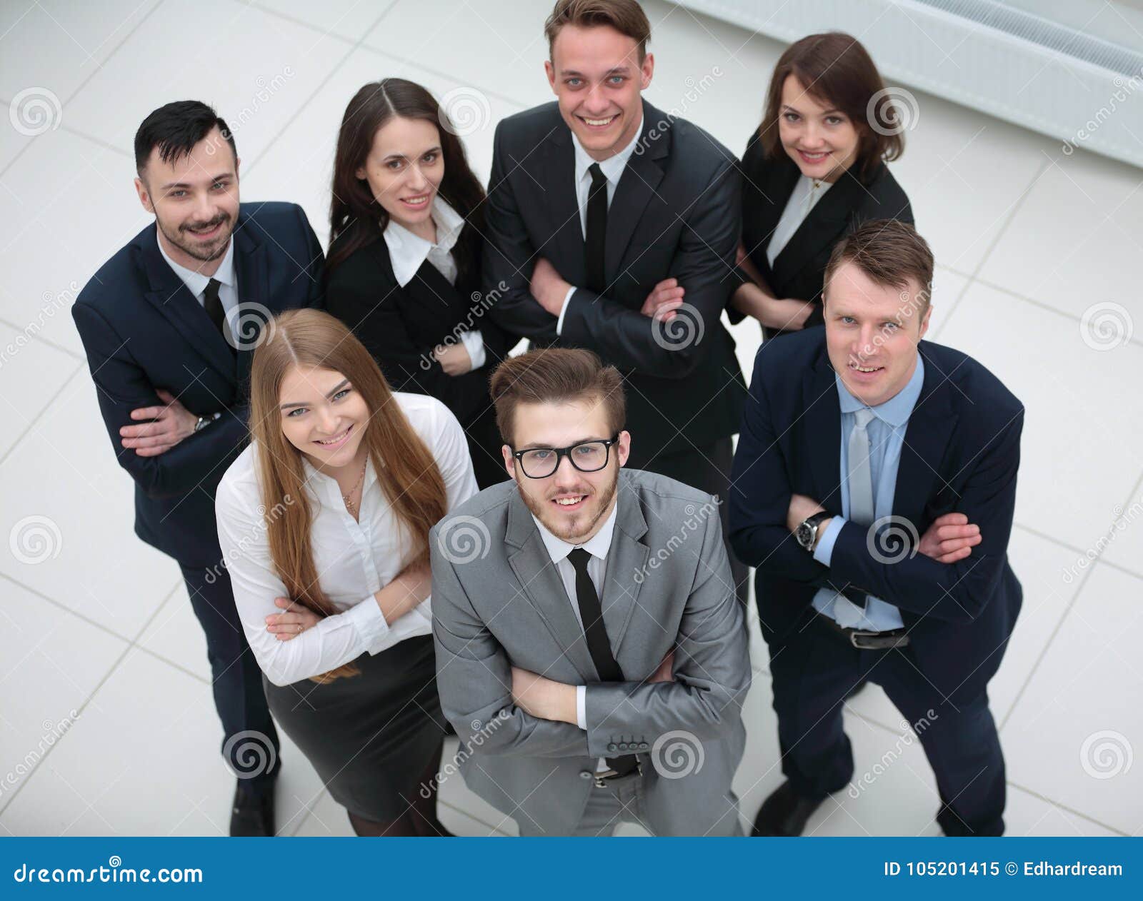 Group of Young Business People Looking Up Stock Image - Image of ...