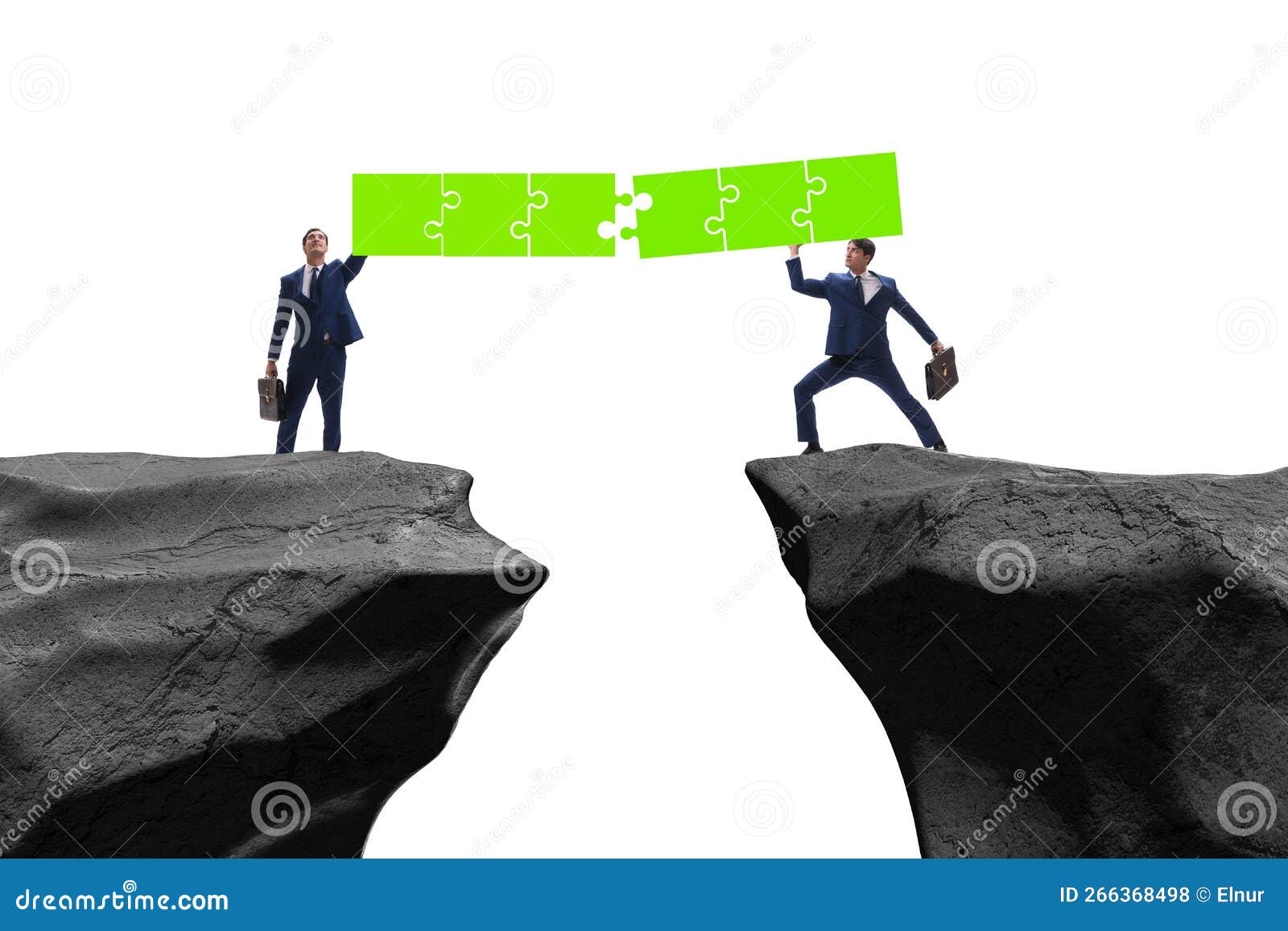 Concept of Teamwork with Bridge Being Built Stock Photo - Image of ...