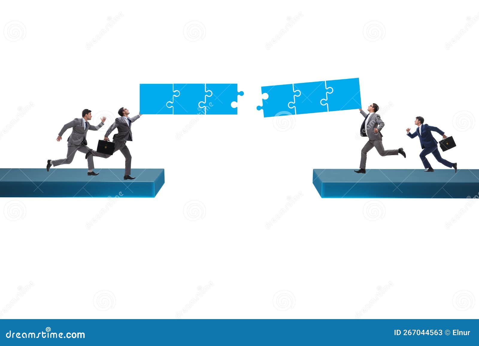 Concept of Teamwork with Bridge Being Built Stock Image - Image of ...