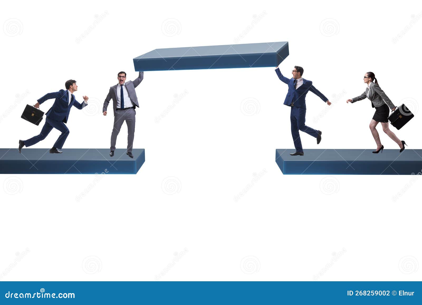 Concept of Teamwork with Bridge Being Built Stock Photo - Image of ...
