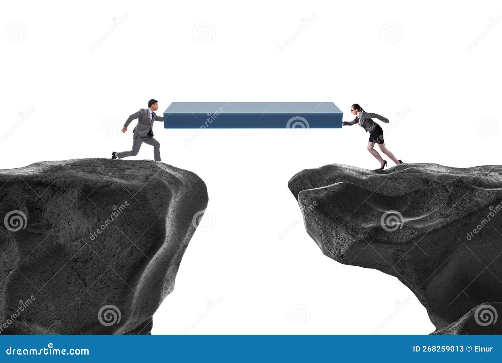Concept of Teamwork with Bridge Being Built Stock Image - Image of ...