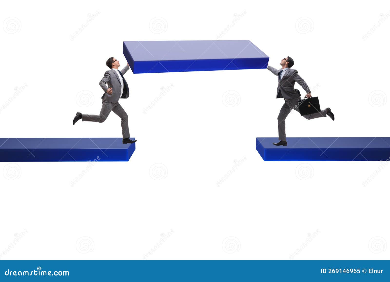 Concept of Teamwork with Bridge Being Built Stock Image - Image of ...
