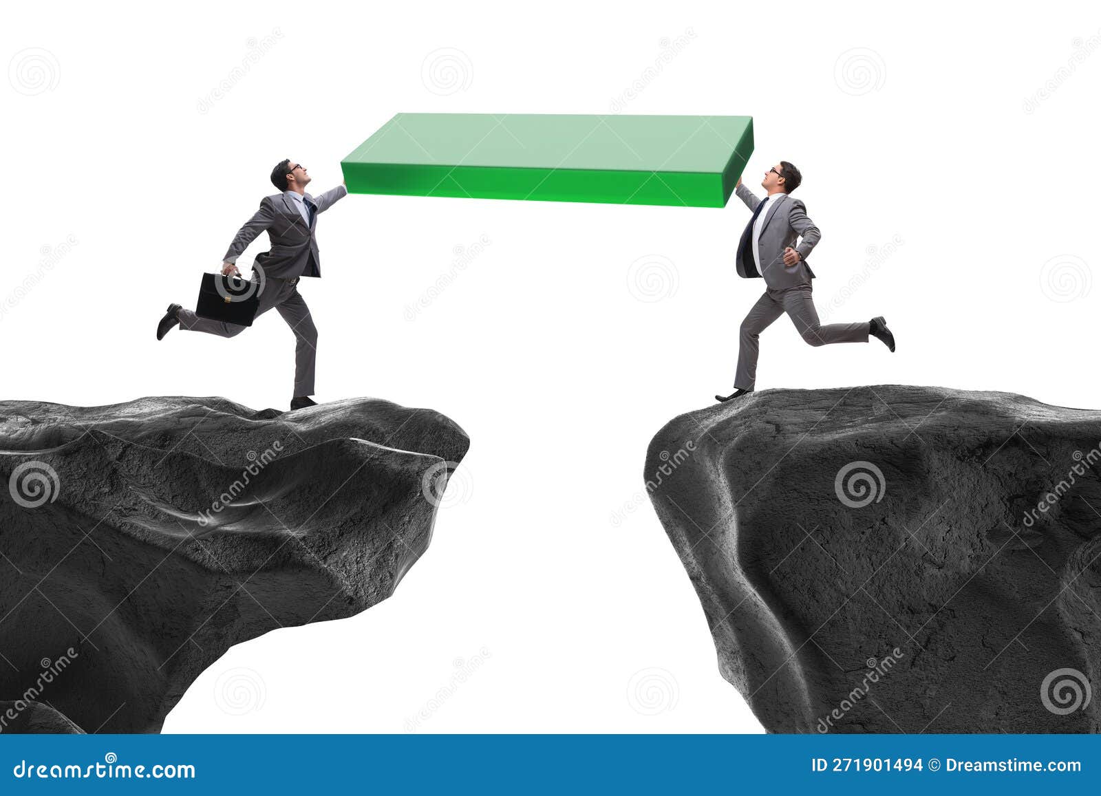 Concept of Teamwork with Bridge Being Built Stock Photo - Image of ...