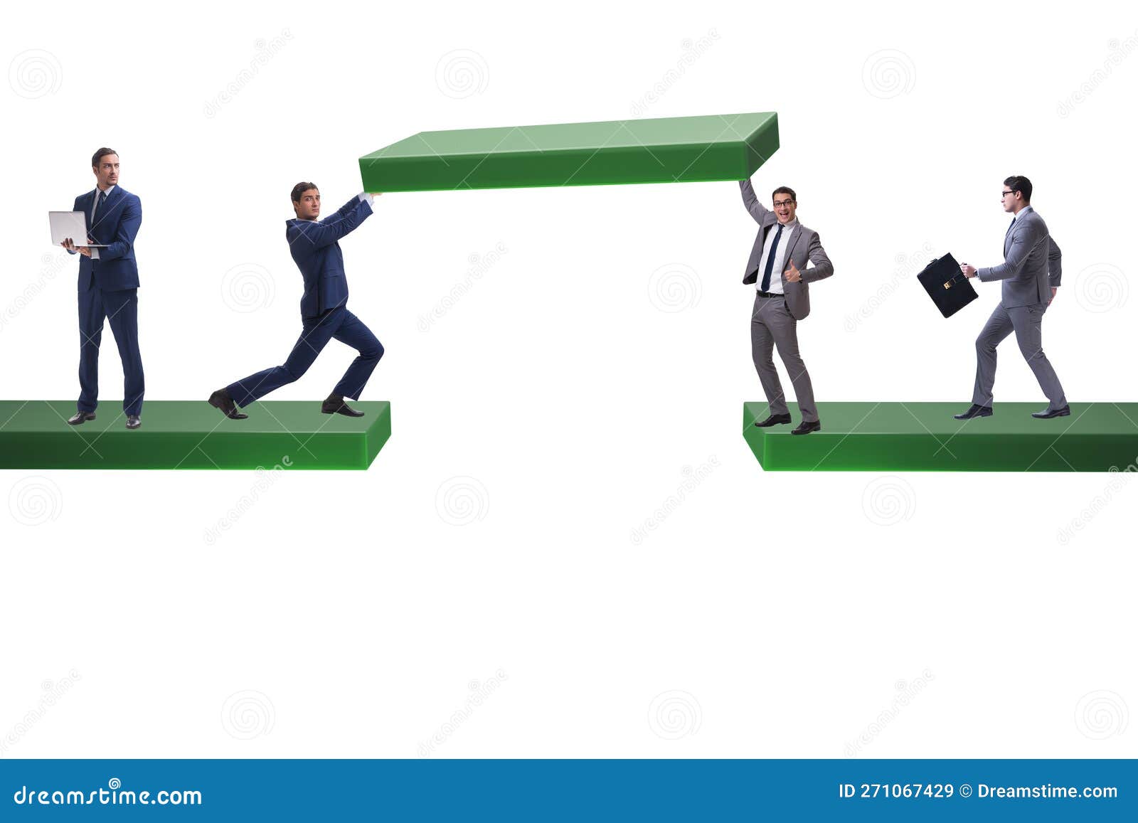 Concept of Teamwork with Bridge Being Built Stock Image - Image of ...