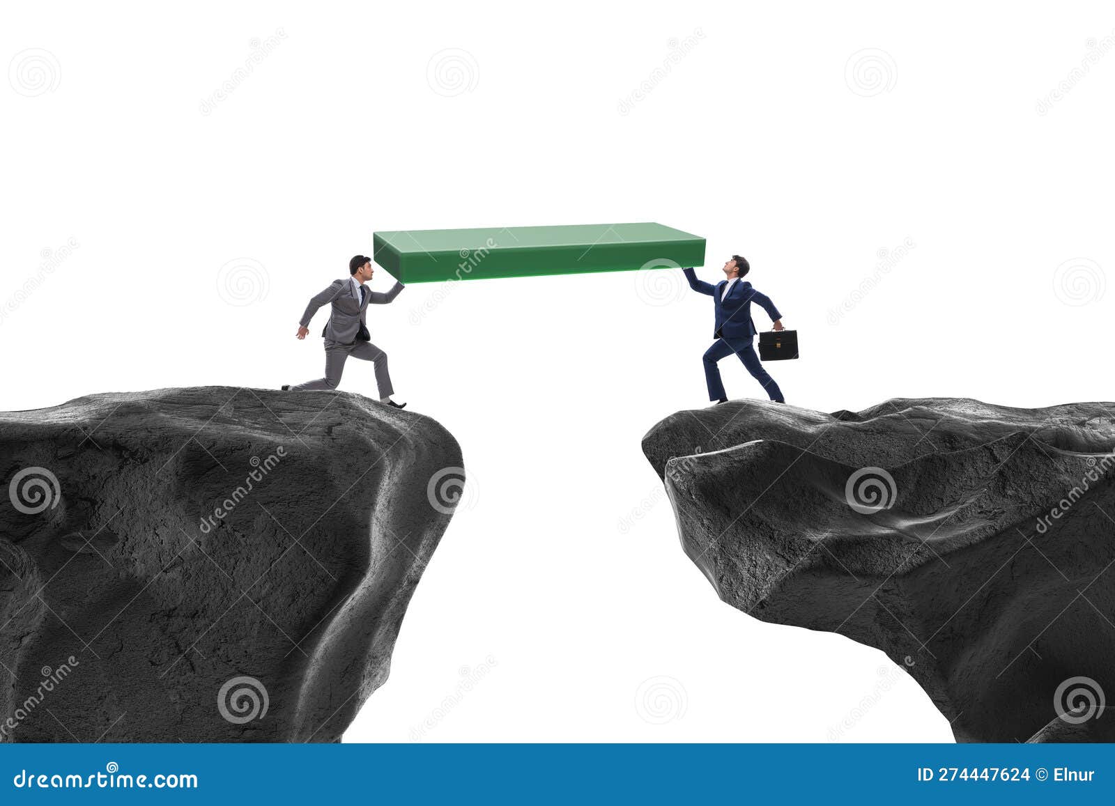 Concept of Teamwork with Bridge Being Built Stock Photo - Image of ...