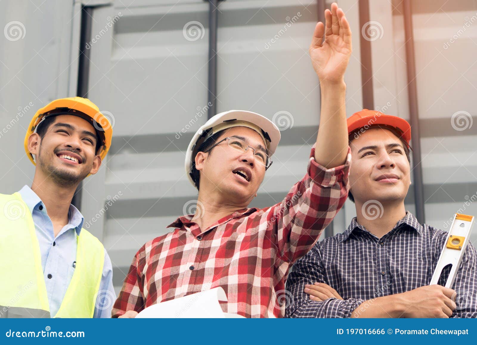 Concept Teamwork of Building Construction Staff. Project Engineer ...