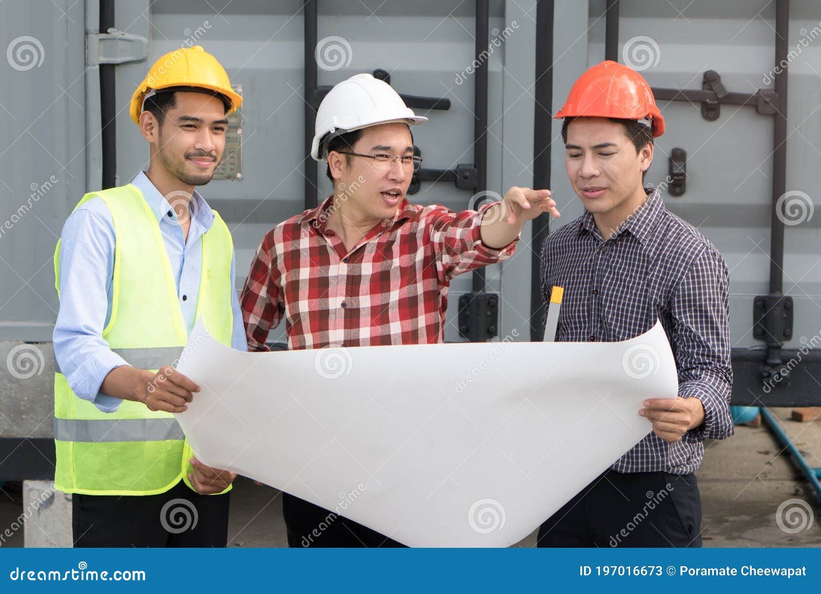 Concept Teamwork of Building Construction Staff. Project Engineer ...