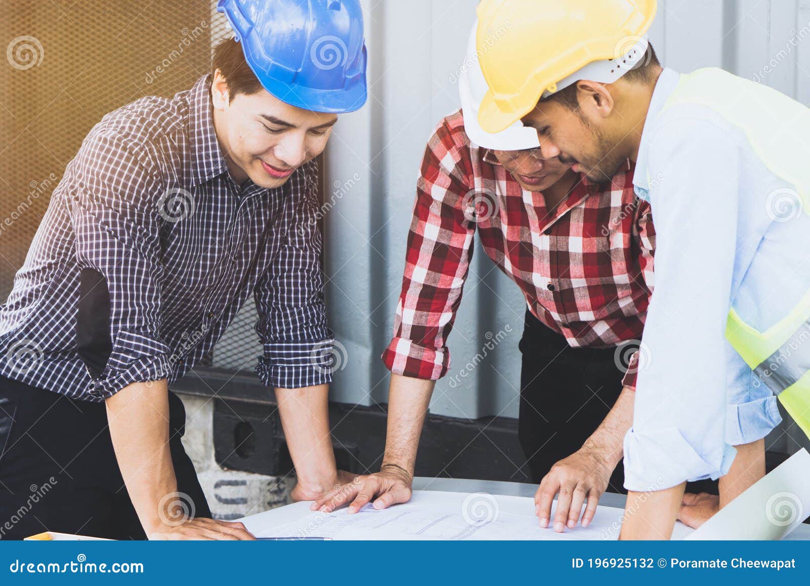 Concept Teamwork of Building Construction Staff. Project Engineer ...