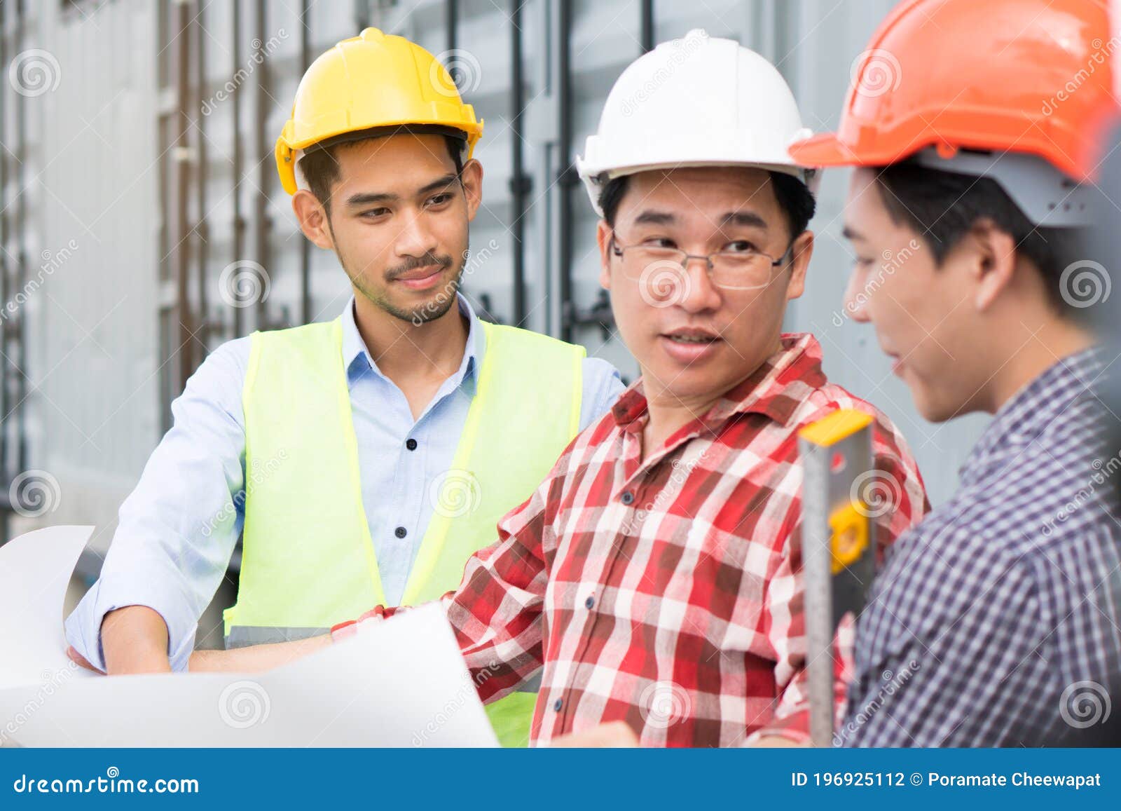 Concept Teamwork of Building Construction Staff. Project Engineer ...