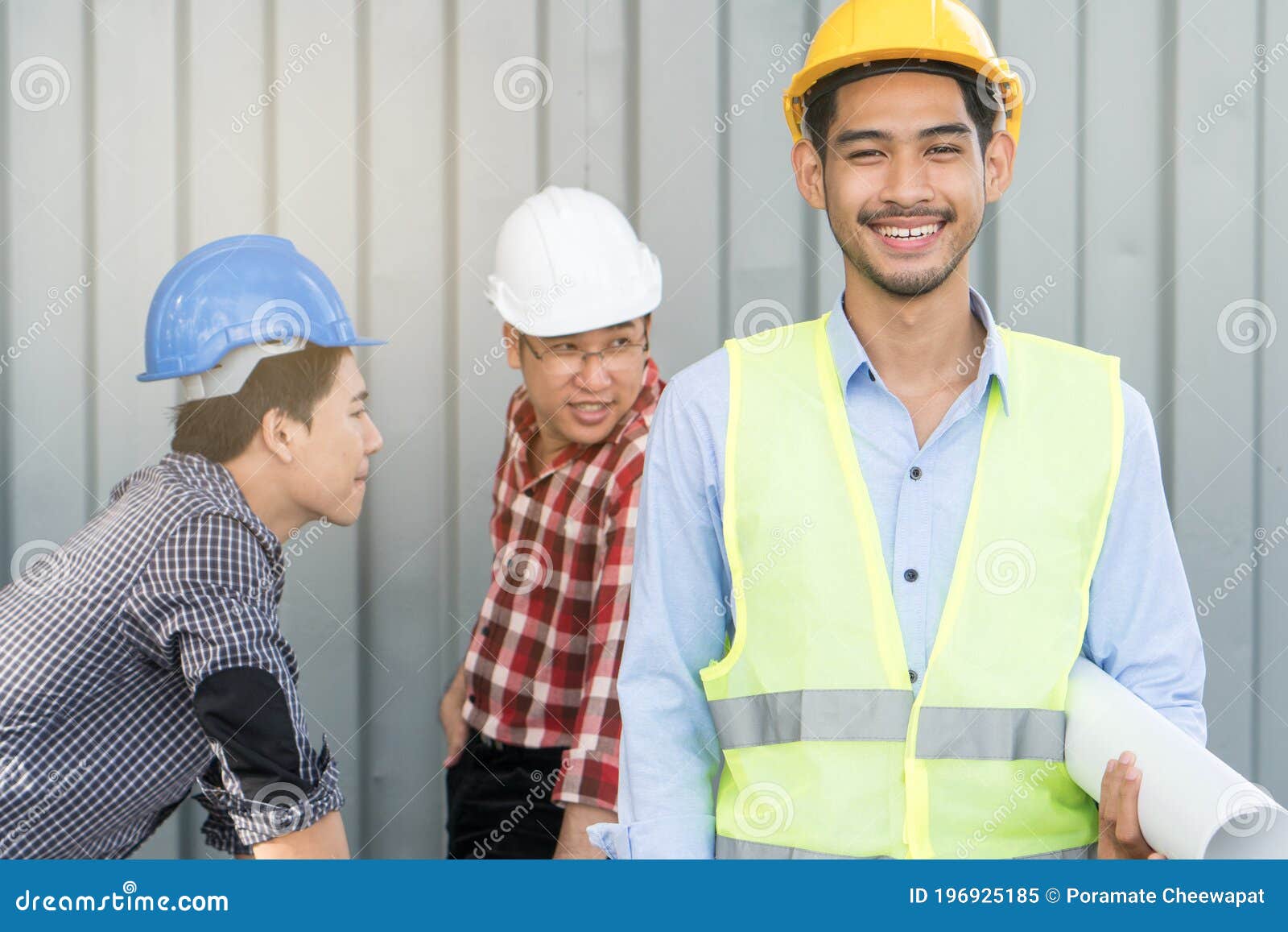 Concept Teamwork of Building Construction Staff. Project Engineer ...