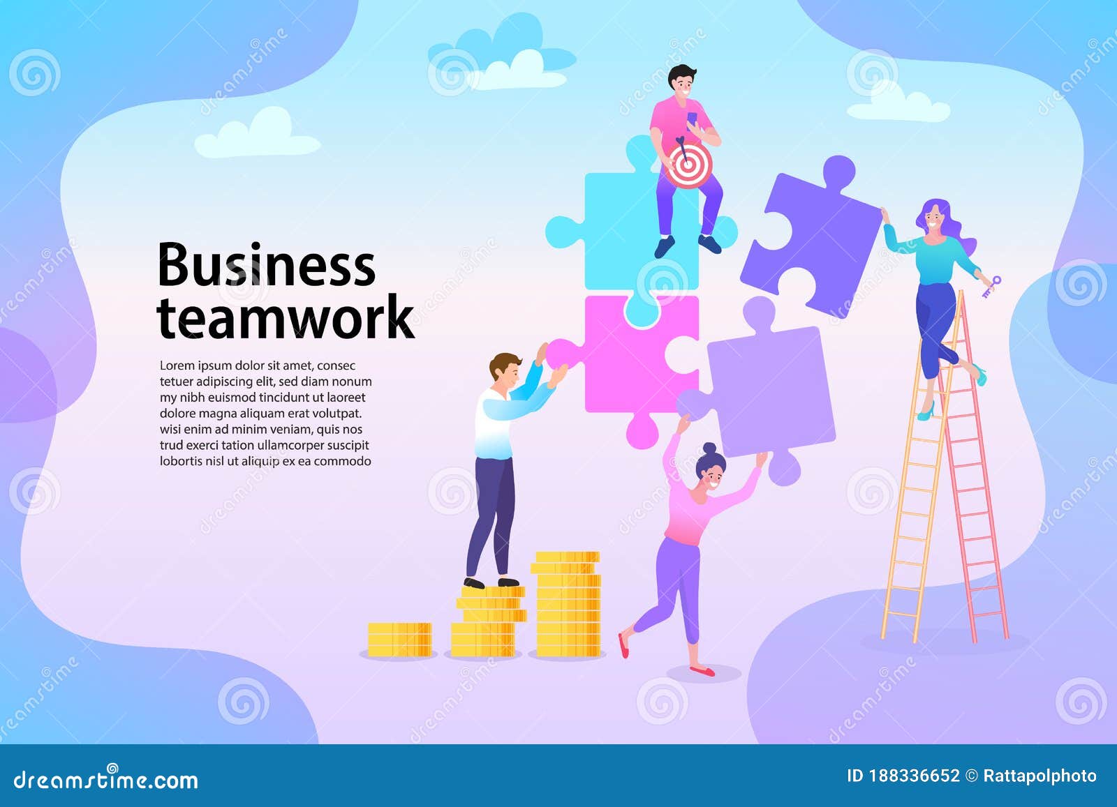 Concept of Teamwork, Business Cooperation, Collective Project Work ...