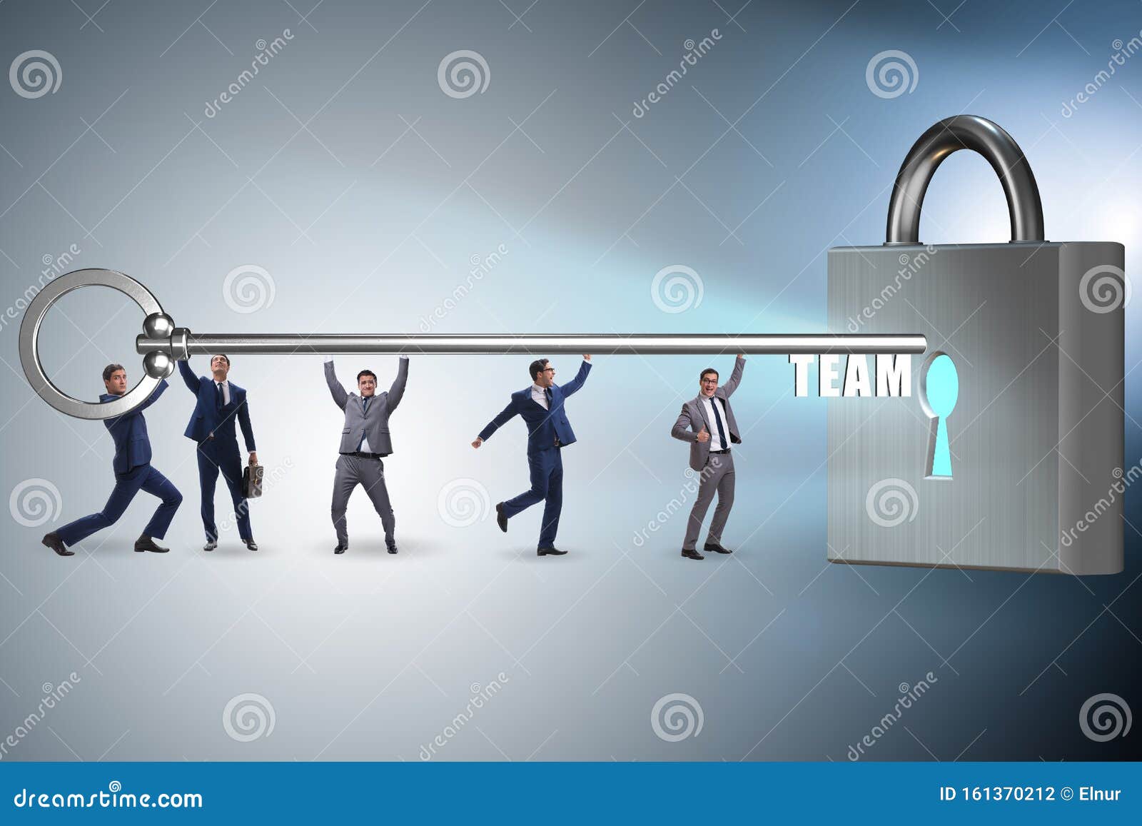 Concept of Teamwork with Businessmen Unlocking Lock Stock Photo - Image ...