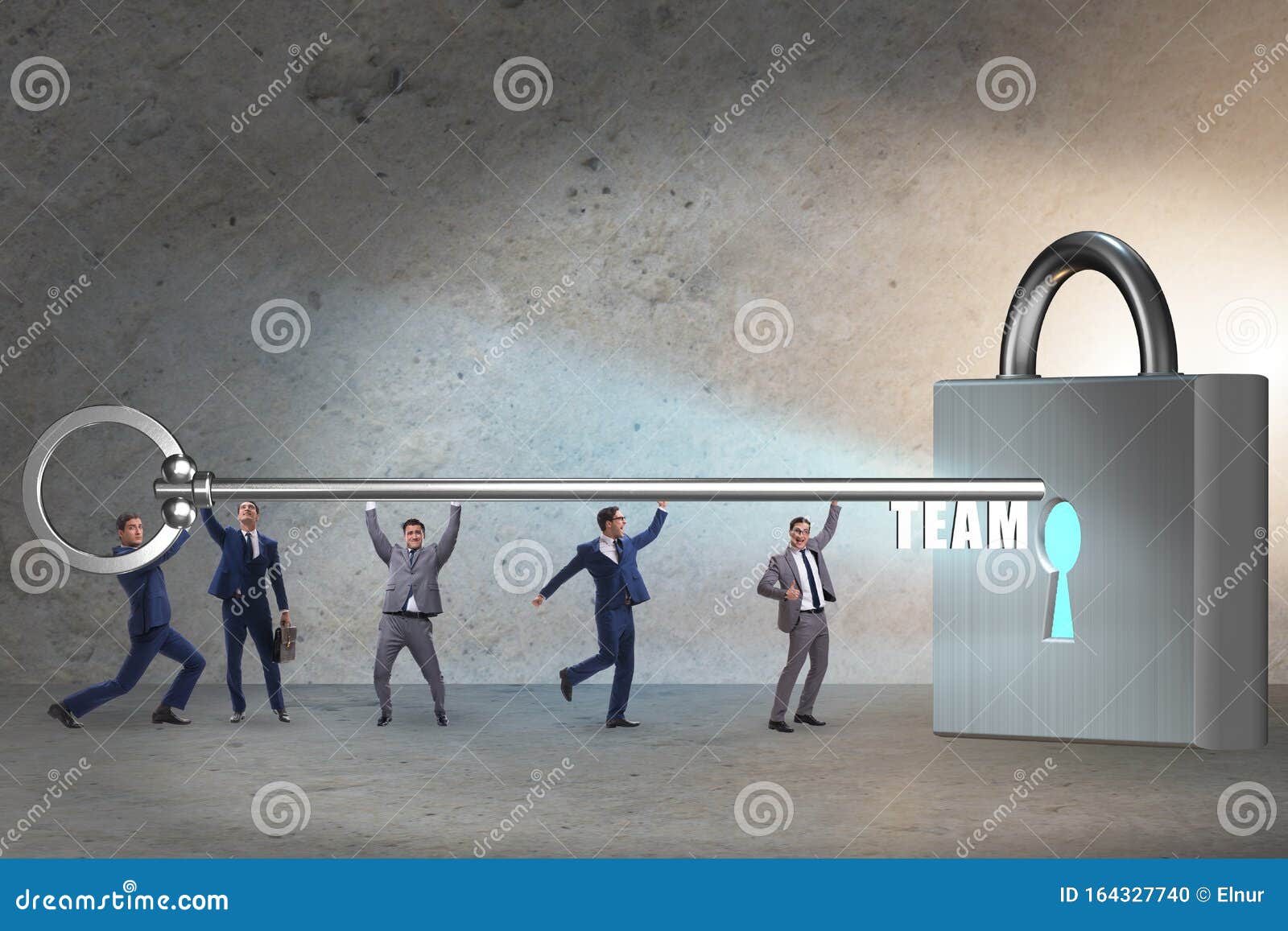 Concept of Teamwork with Businessmen Unlocking Lock Stock Photo - Image ...