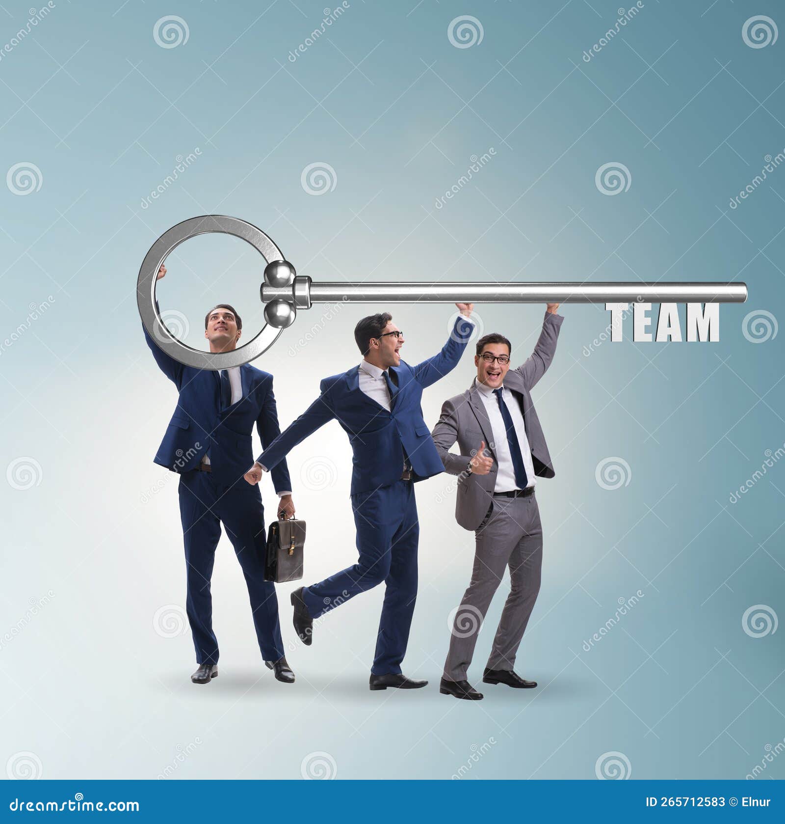 Concept of Teamwork with Businessmen Unlocking Lock Stock Illustration ...